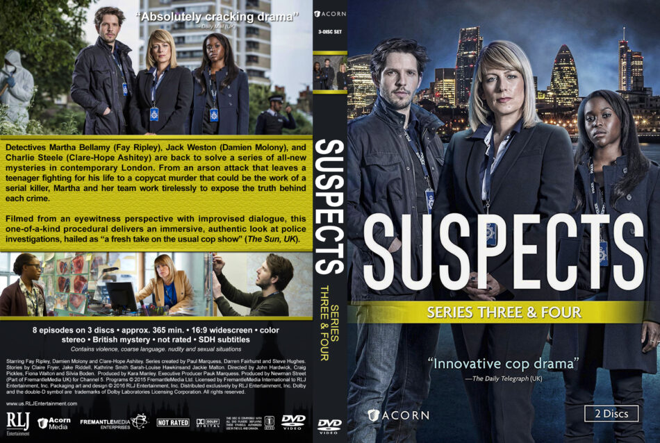 Suspects - Series 3 & 4 dvd cover & labels (2016) R1 Custom
