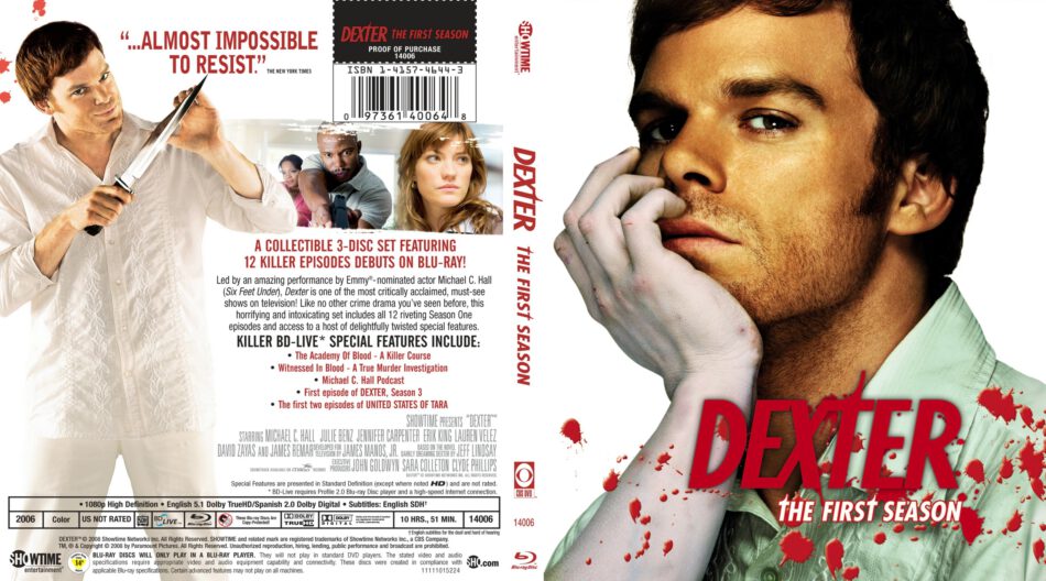 Dexter: Season 1 blu-ray cover (2006) R1