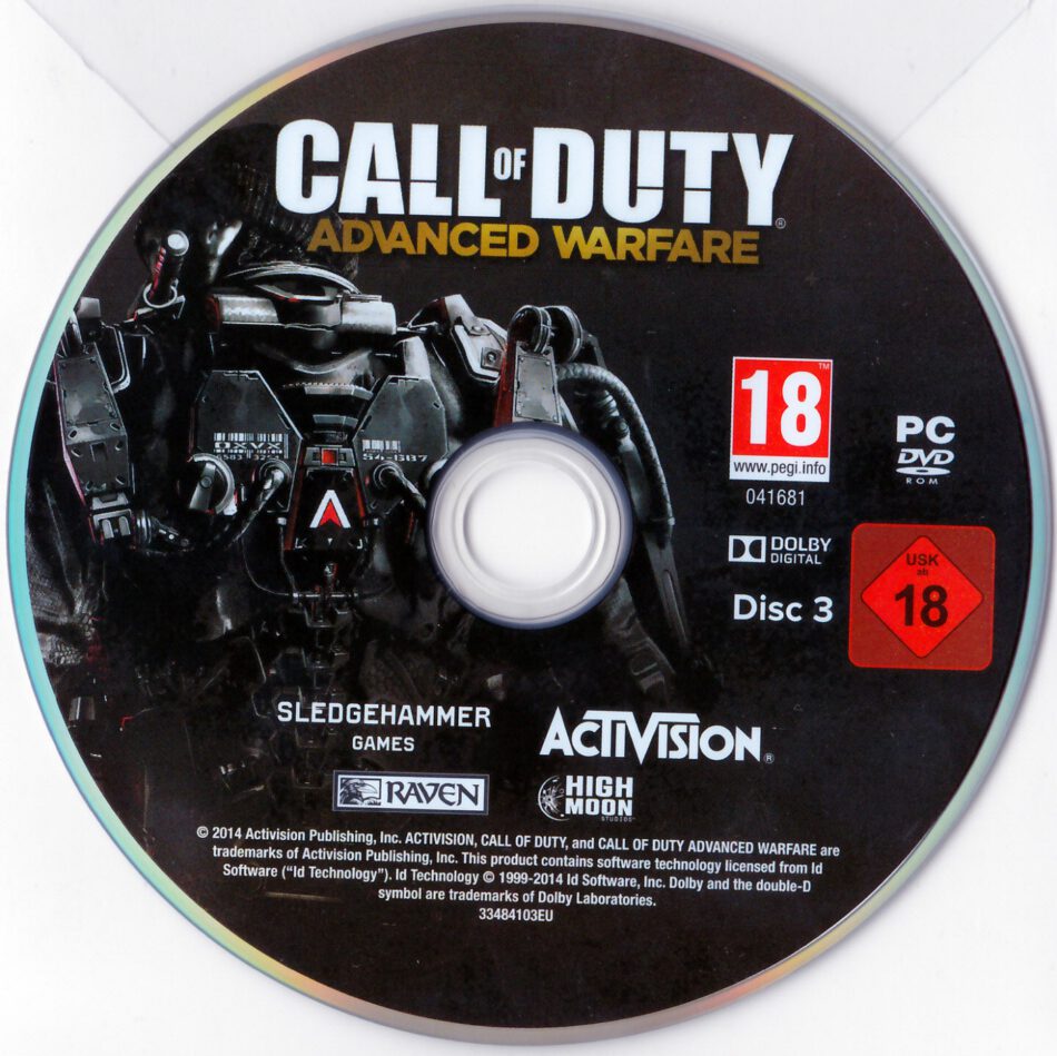Call of Duty Advanced Warfare dvd cover & labels (2014) Custom NL PC