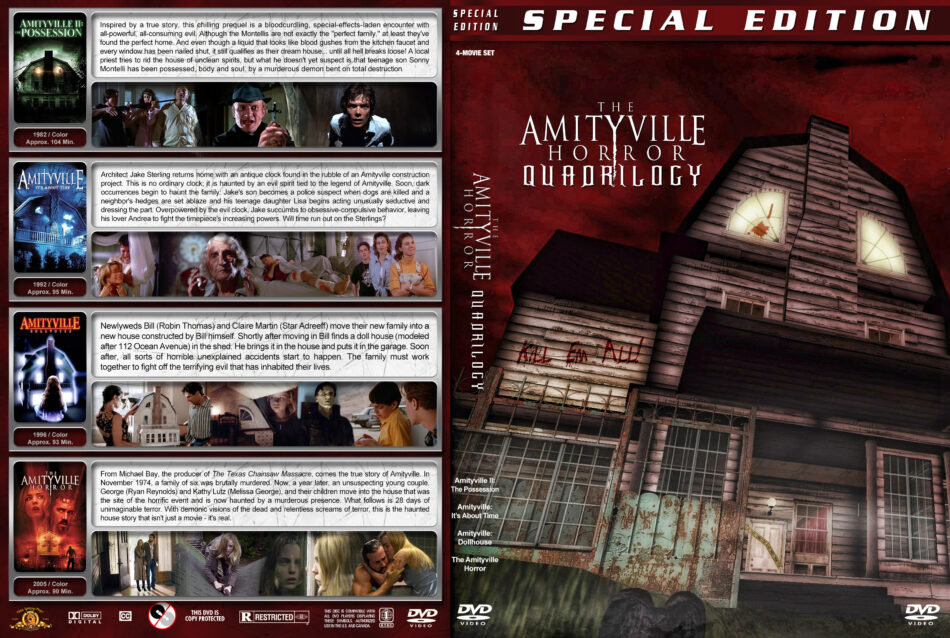 The Amityville Horror Quadrilogy dvd cover (1982-2005) R1 Custom