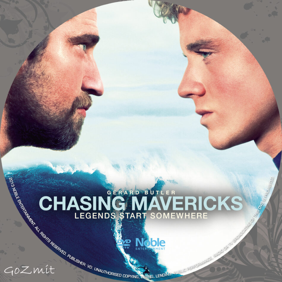 Chasing Mavericks dvd cover & custom label (2012) R2 Swedish