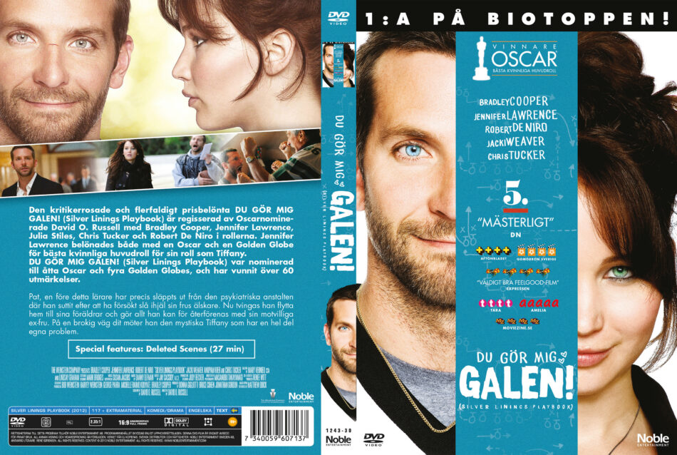 Silver Linings Playbook dvd cover & custom label (2012) R2 Swedish