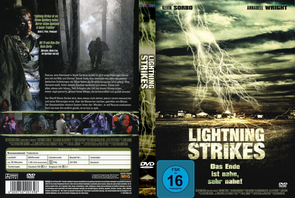 Lightning Strikes dvd cover & label (2009) R2 German