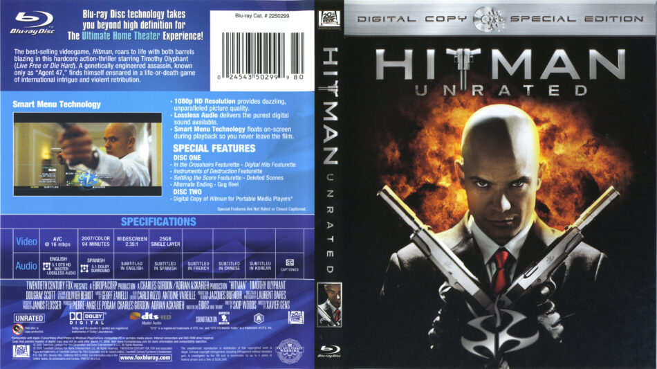 Hitman blu-ray cover & labels (2007) R1