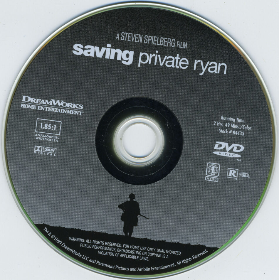 Saving Private Ryan dvd cover & label (1998) R1