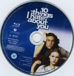 10 Things I Hate About You blu-ray cover & label (1999) R1