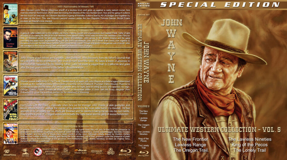 John Wayne Ultimate Western Collection - Volume 5 blu-ray cover (1935 ...