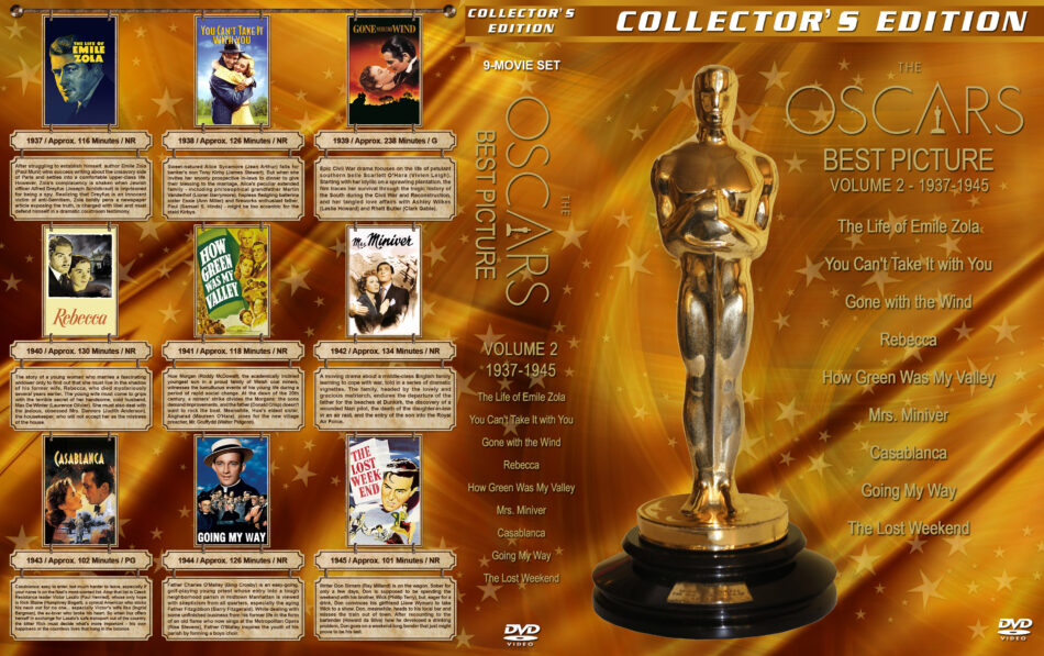The Oscars: Best Picture - Volume 2 dvd cover (1937-1943) R1 Custom