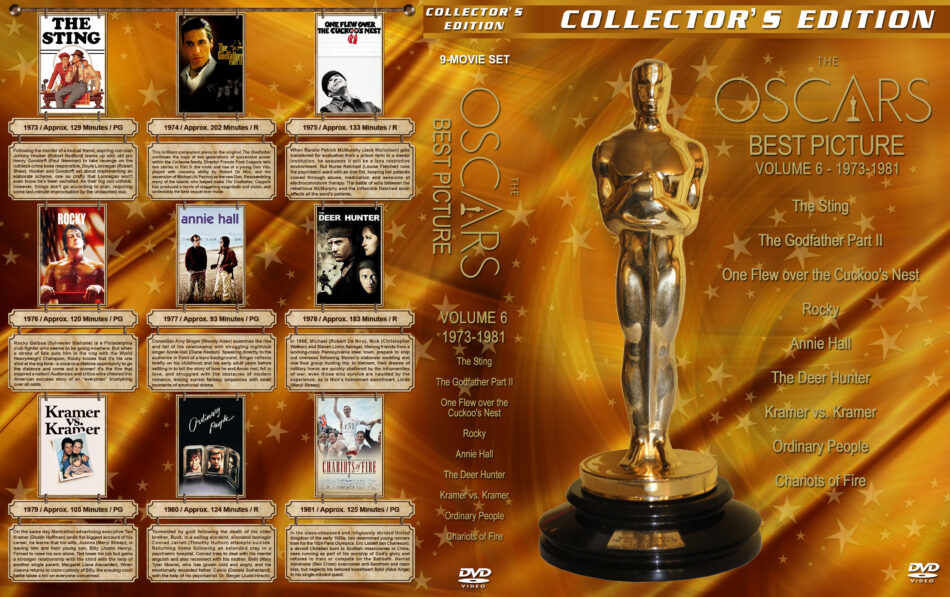 The Oscars: Best Picture - Volume 6 dvd cover (1973-1981) R1 Custom