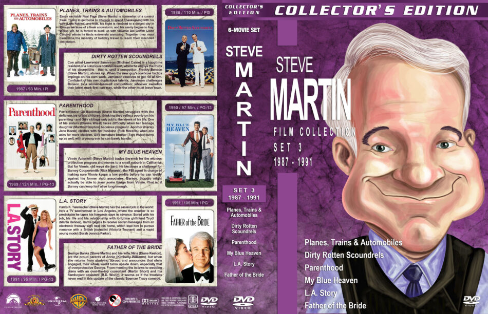 Steve Martin Film Collection - Set 3 dvd covers (1987-1991) R1 Custom