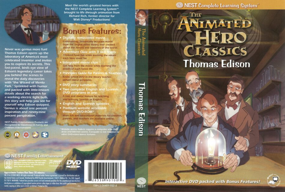 Animated Hero Classics Thomas Edison dvd cover (2005) R1
