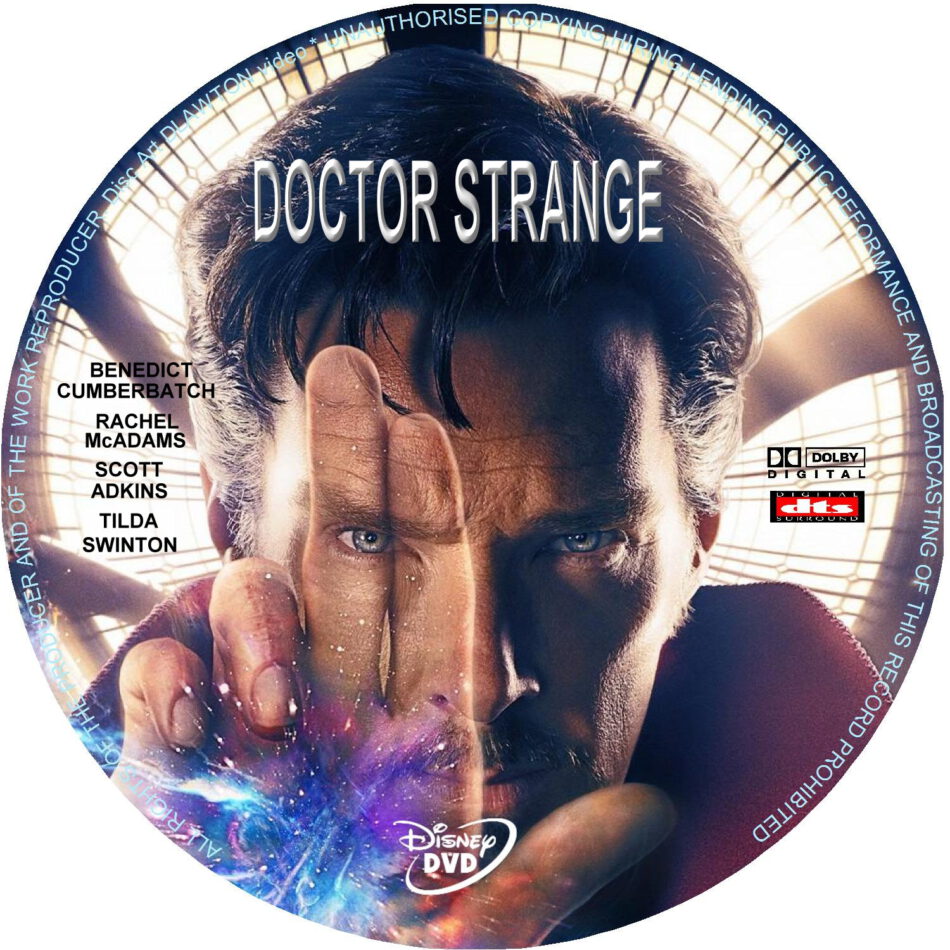 Doctor Strange dvd cover & label (2016) R1 CUSTOM