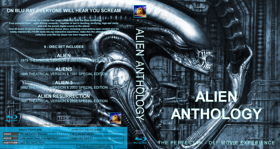 Alien Anthology blu-ray cover (1979-1997) R1 Custom