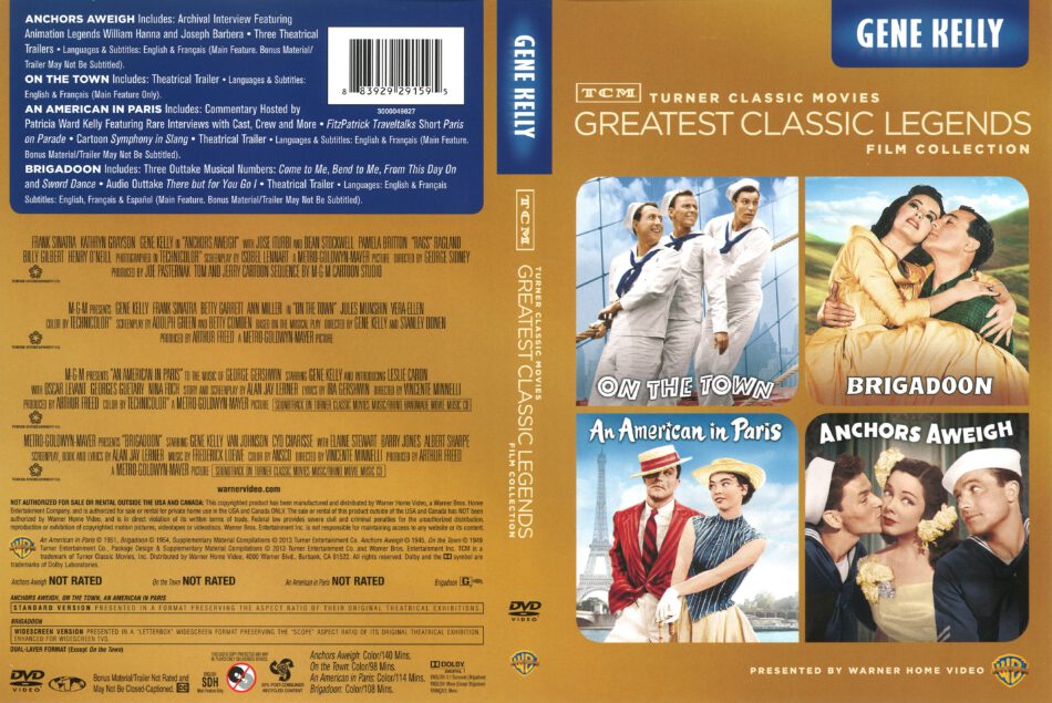 Gene Kelly Classics: On the Town/Brigadoon/An American in Paris/Anchors ...