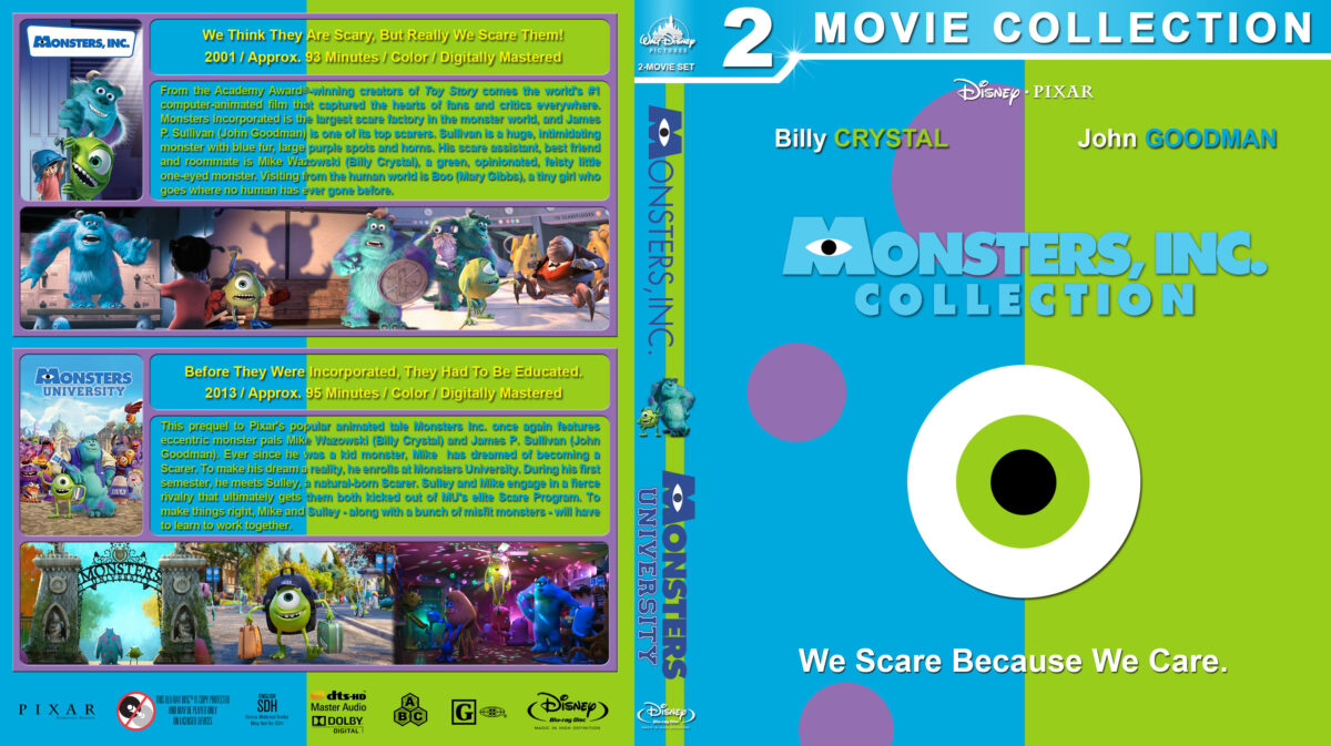 Monsters, Inc Collection (2001-2013) R1 Custom Blu-Ray Cover - DVDcover.Com