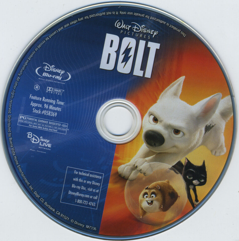 Bolt (2009) R1 Blu-Ray Cover & Labels - DVDcover.Com