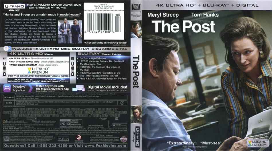 The Post (2017) R1 UHD 4K Cover & Labels - DVDcover.Com