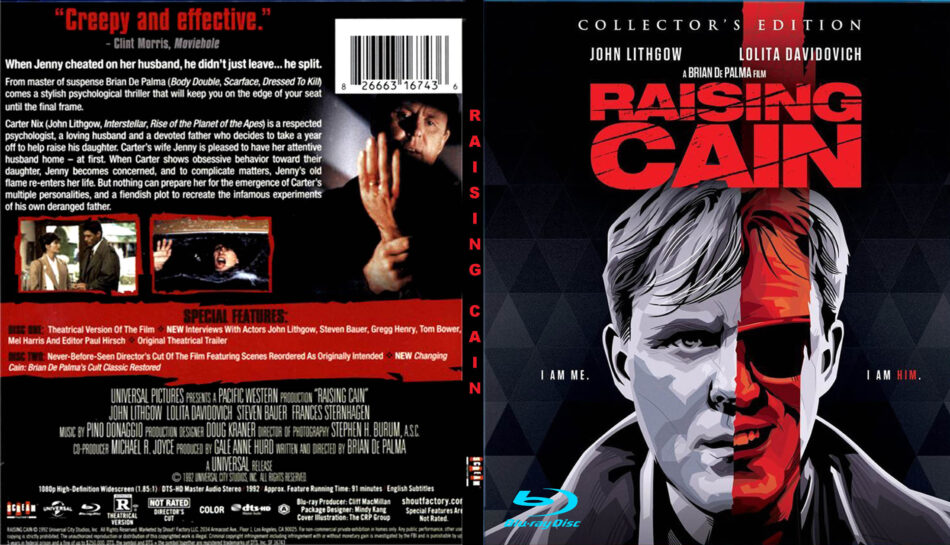 Raising Cain (1992) R1 Custom Blu-Ray Cover & Labels - DVDcover.Com