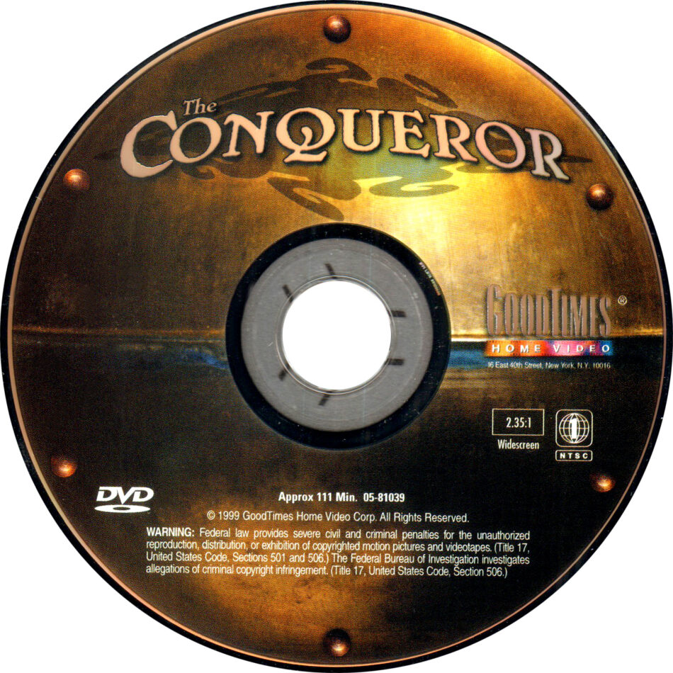 THE CONQUEROR (1999) R1 DVD COVER & LABEL - DVDcover.Com
