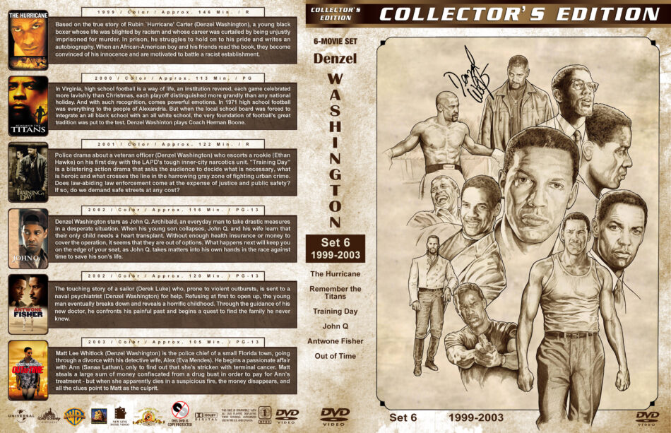 Denzel Washington Filmography - Set 6 (1999-2003) R1 Custom DVD Covers ...