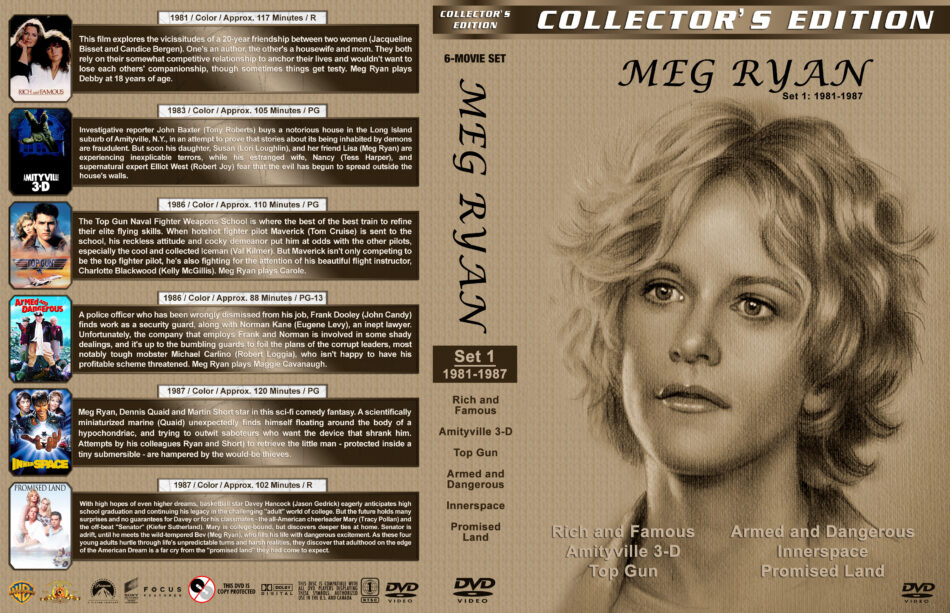 Meg Ryan Filmography - Set 1 (1981-1987) R1 Custom DVD Covers ...