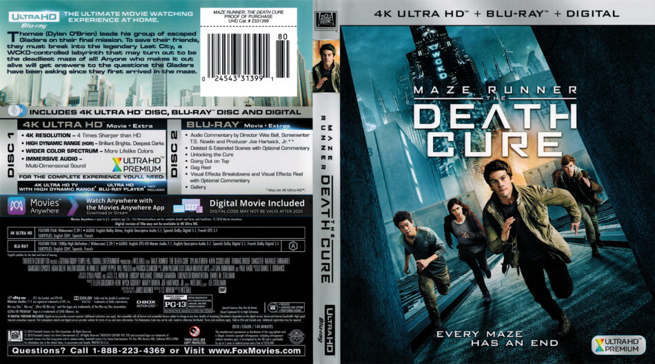 Maze Runner: The Death Cure (2018) R1 4K UHD Cover - DVDcover.Com