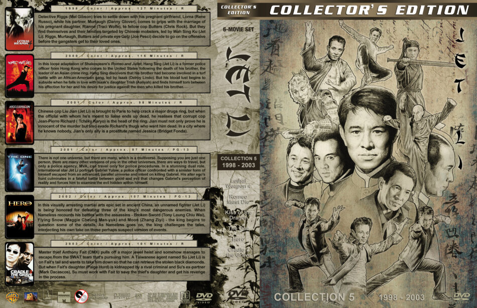Jet Li Filmography - Collection 5 (1998-2003) R1 Custom DVD Covers ...