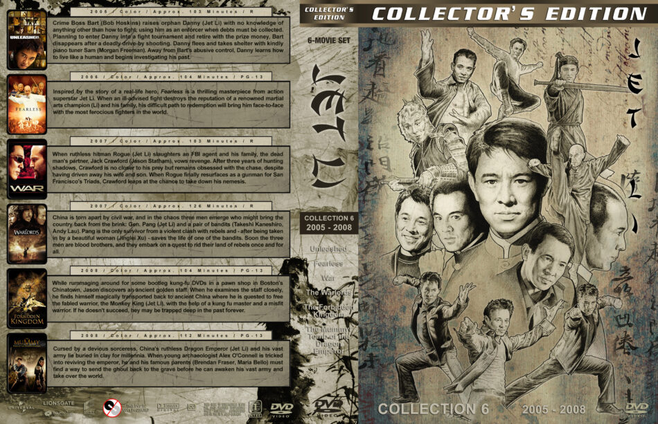 Jet Li Filmography - Collection 6 (2005-2008) R1 Custom DVD Cover ...
