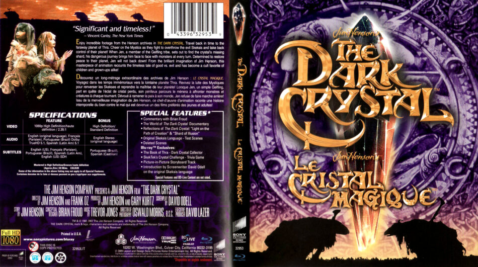 THE DARK CRYSTAL (1982) R1 BLU-RAY COVER & LABEL - DVDcover.Com