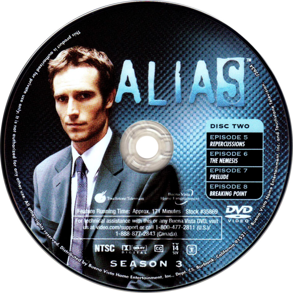 ALIAS COMPLETE SEASON THREE (2004) R1 DVD Cover & Labels - DVDcover.Com