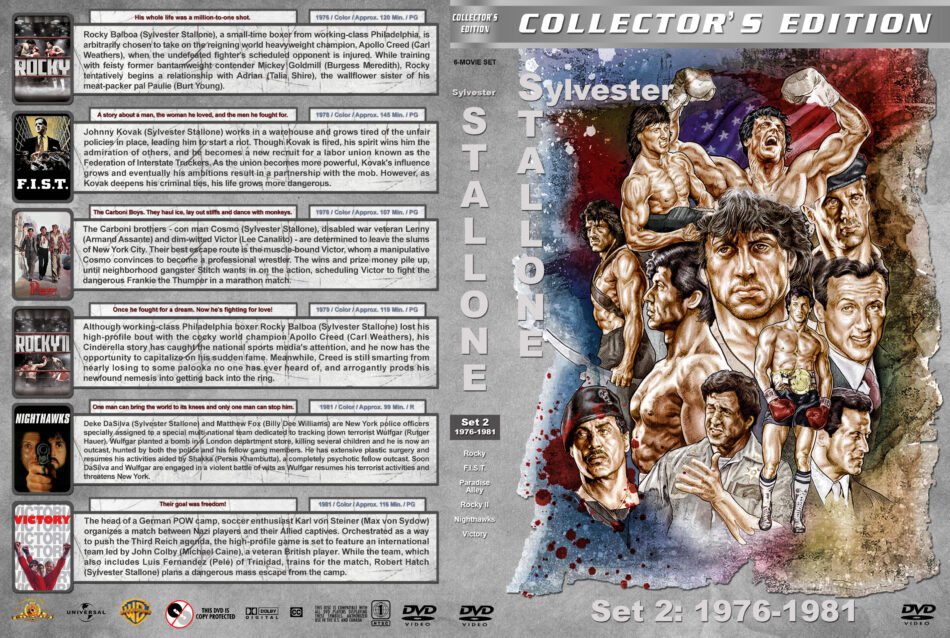 Sylvester Stallone Filmography - Set 2 (1976-1981) R1 Custom DVD Cover ...