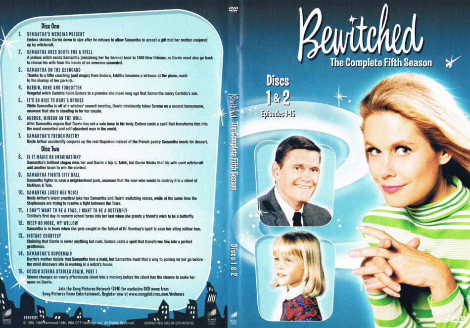 Bewitched Season 5 discs 1 and 2 R1 DVD Cover & Labels - DVDcover.Com