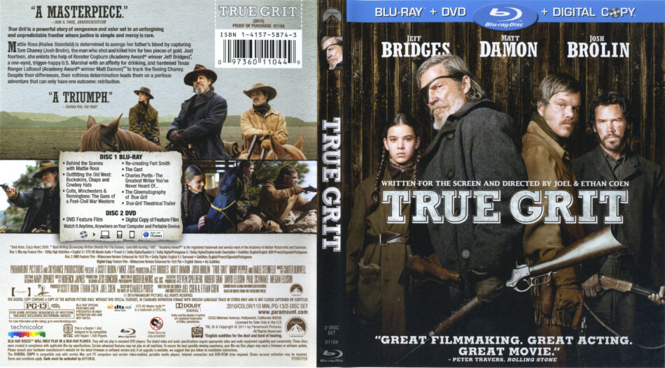 True Grit (2010) R1 Blu-Ray Cover & Labels - DVDcover.Com