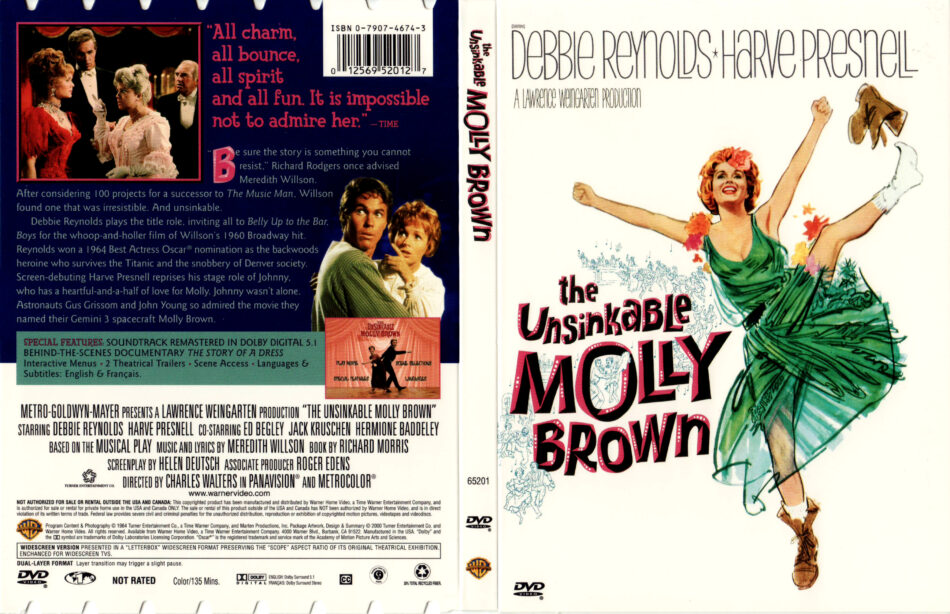 THE UNSINKABLE MOLLY BROWN (1964) R1 DVD COVER & LABEL - DVDcover.Com