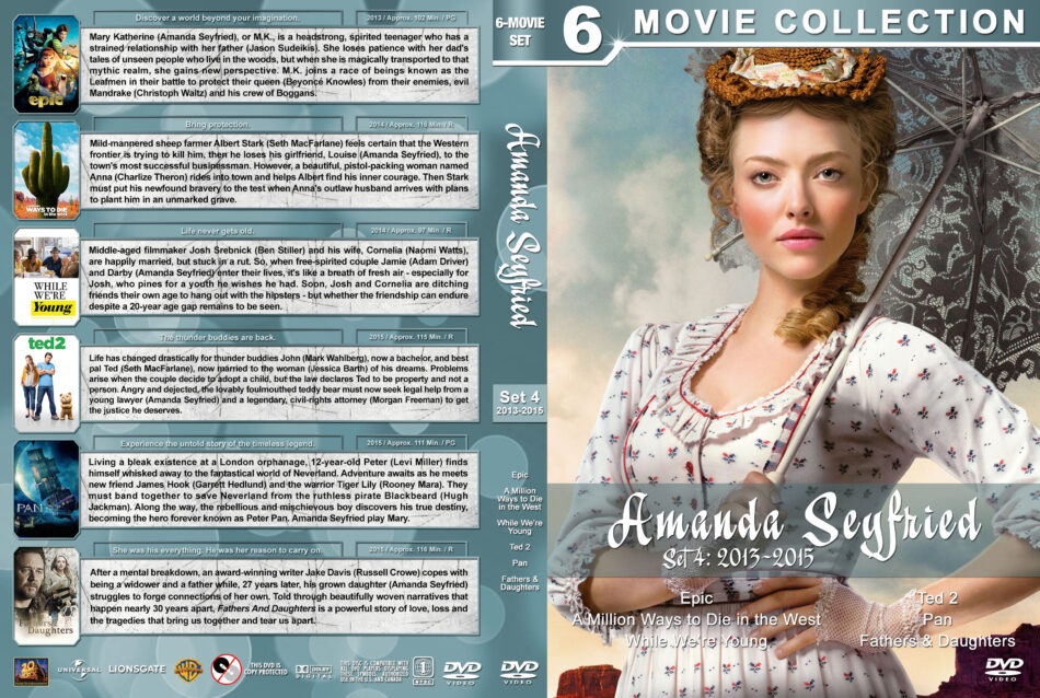 Amanda Seyfried Filmography - Set 4 (2013-2015) R1 Custom DVD Cover ...