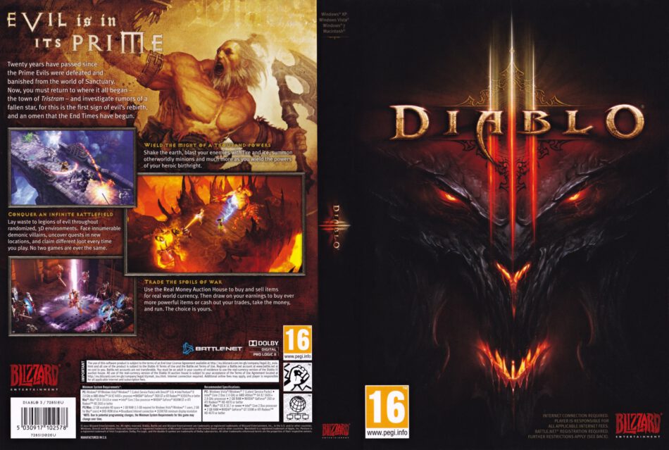 Diablo III (2012) EU PC DVD Cover & Label - DVDcover.Com