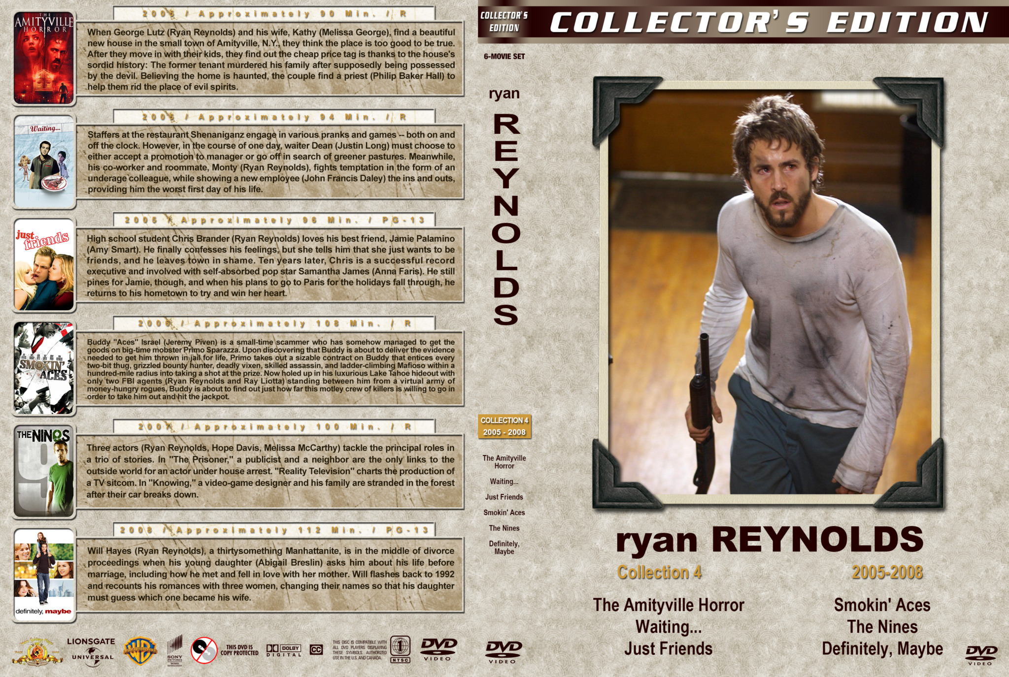 Ryan Reynolds Filmography - Collection 4 (2005-2008) R1 Custom DVD ...