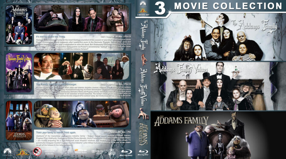 The Addams Family Triple Feature R1 Custom Blu-Ray Cover - DVDcover.Com
