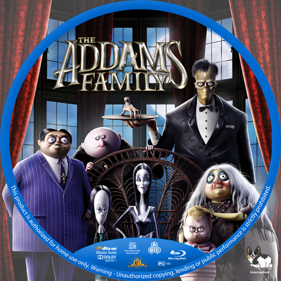 The Addams Family R1 Custom Blu-Ray Label - DVDcover.Com