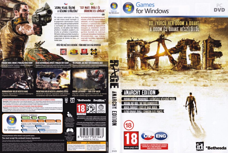RAGE - Anarchy Edition (2011) CZ/HU PC DVD Cover & Labels - DVDcover.Com