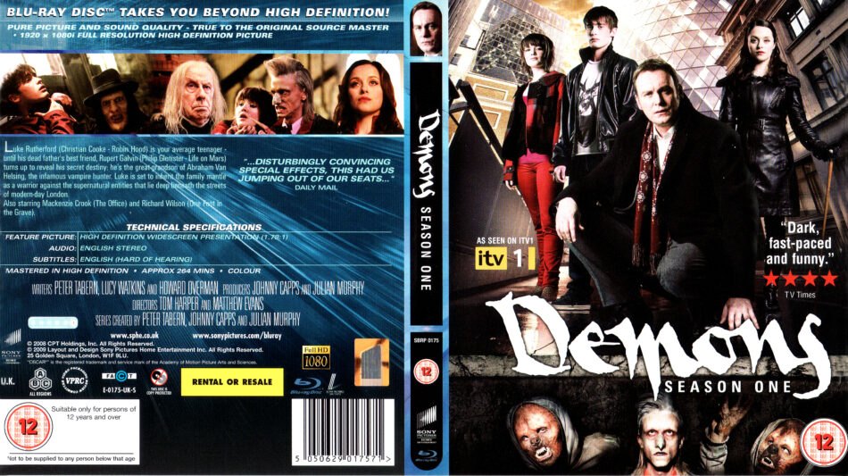 DEMONS (2008) SEASON ONE R2 BLURAY COVER and LABEL - DVDcover.Com