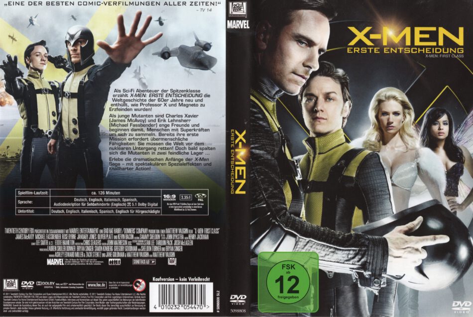 X-Men (5) Erste Entscheidung (2011) R2 German DVD Cover & Label - DVDcover.Com