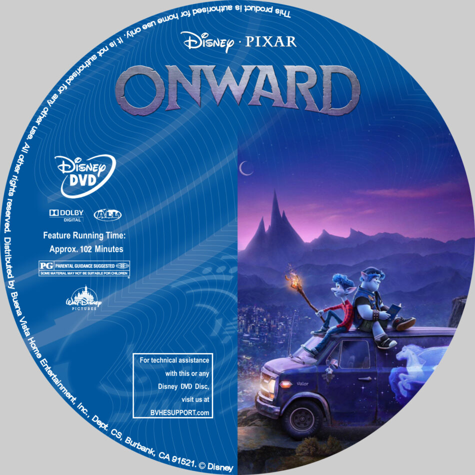 Onward (2020) R1 Custom DVD label - DVDcover.Com