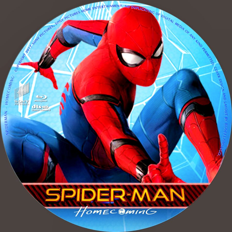 Spiderman - Homecoming Custom Blu-Ray Label - DVDcover.Com