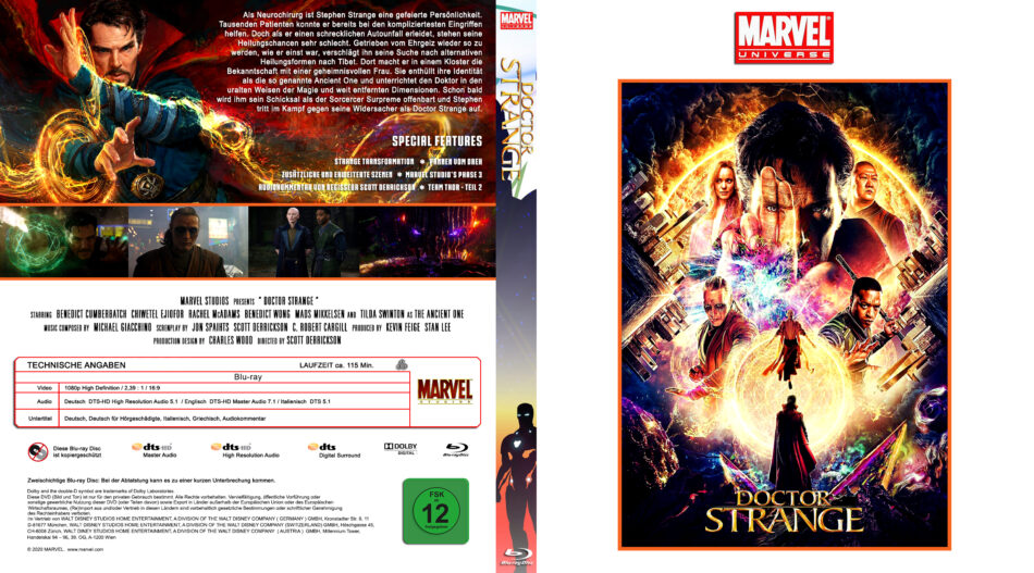Doctor Strange (2016) DE Custom Blu-Ray Cover - DVDcover.Com