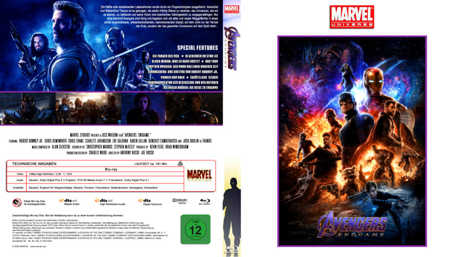 Avengers: Endgame (2019) DE Custom Blu-Ray Cover - DVDcover.Com
