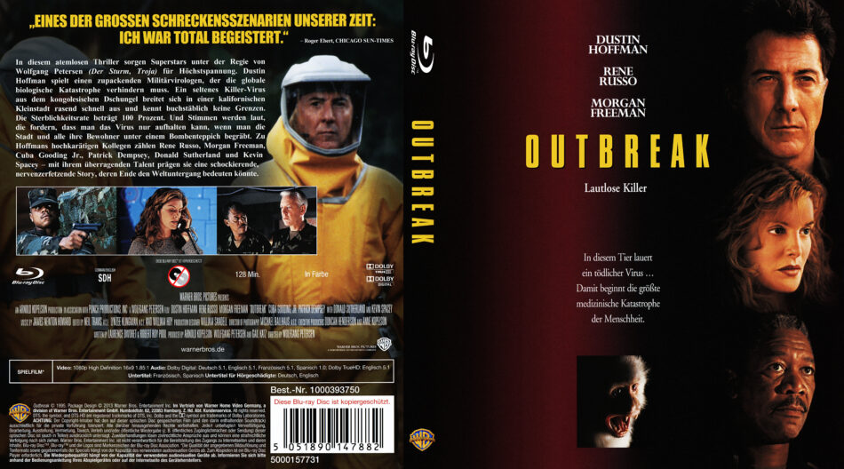 Outbreak - Lautlose Killer (1995) DE Blu-Ray Cover - DVDcover.Com