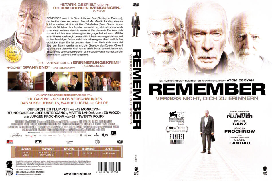 Remember (2016) R2 DE DVD Cover - DVDcover.Com