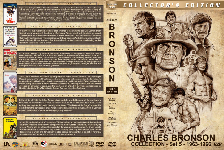 Charles Bronson Filmography - Set 5 (1963-1966) R1 Custom DVD Cover ...
