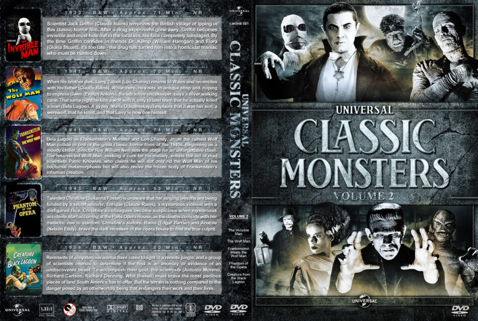 Universal Classic Monsters Collection - Volume 2 R1 Custom DVD Cover ...